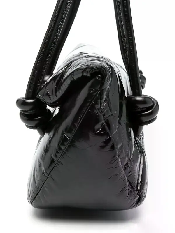 JIL SANDER Padded Leather Shoulder Bag - Black