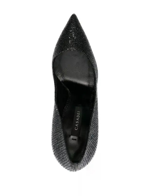 Casadei Blade 120mm Sequin-embellished Pumps - Black