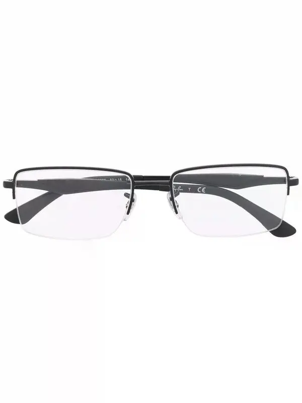 Ray-ban Matte-effect Rectangle-frame Glasses - Black