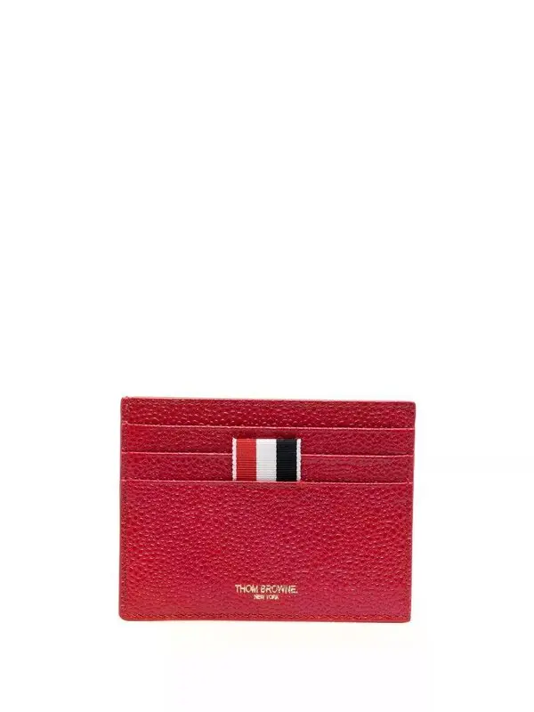 Thom Browne Pebbled-leather Card Holder - Red