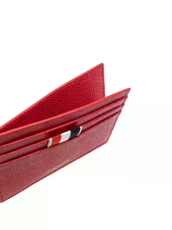 Thom Browne Pebbled-leather Card Holder - Red