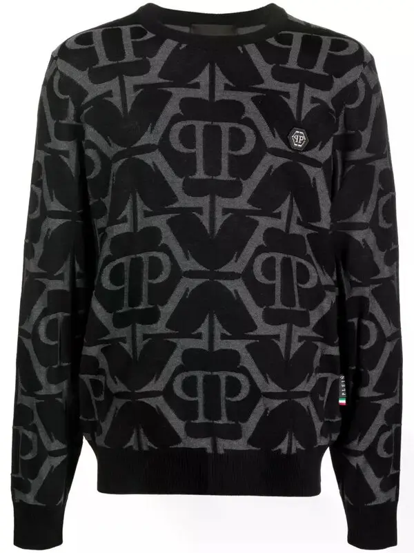 Philipp Plein Chrome Patterned Intarsia Sweatshirt