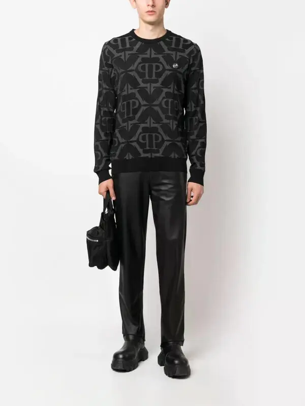 Philipp Plein Chrome Patterned Intarsia Sweatshirt