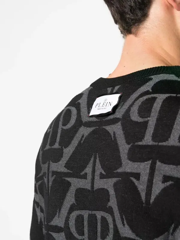 Philipp Plein Chrome Patterned Intarsia Sweatshirt