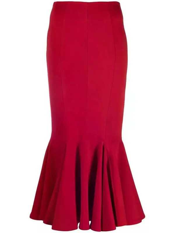 Attico Flared Hem Midi Skirt