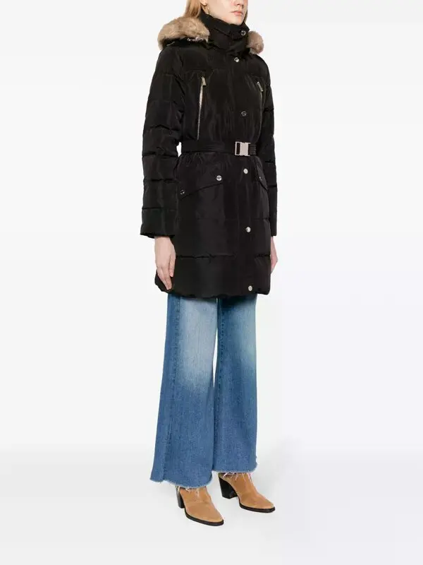 Michael Kors Belted Puffer Coat With Detachable Hood
