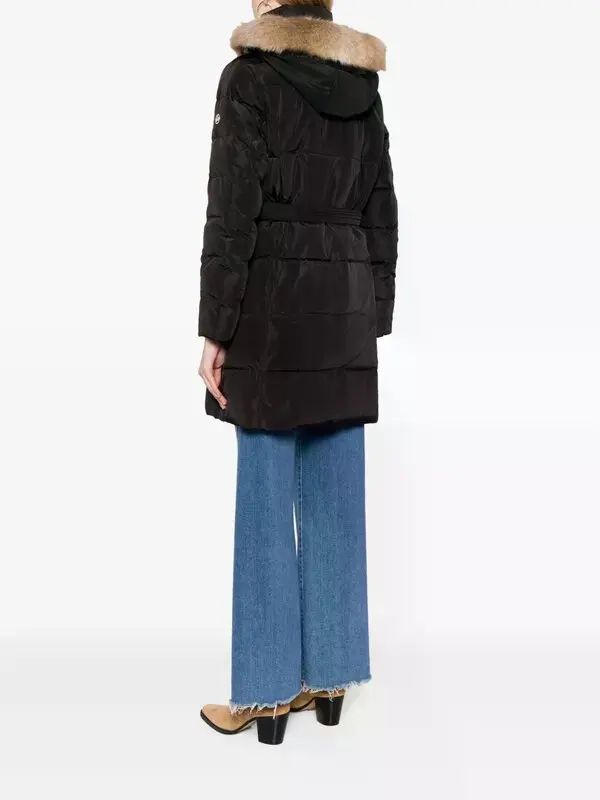 Michael Kors Belted Puffer Coat With Detachable Hood