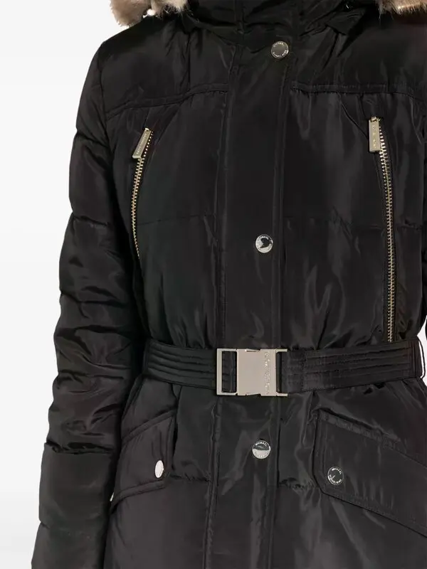 Michael Kors Belted Puffer Coat With Detachable Hood