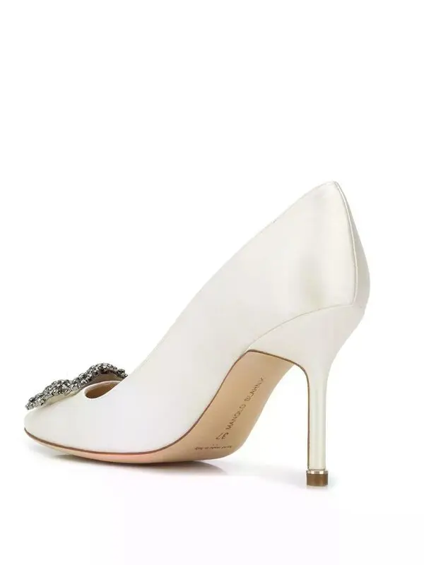 Manolo Blahnik 90mm Hangisi Satin Pumps