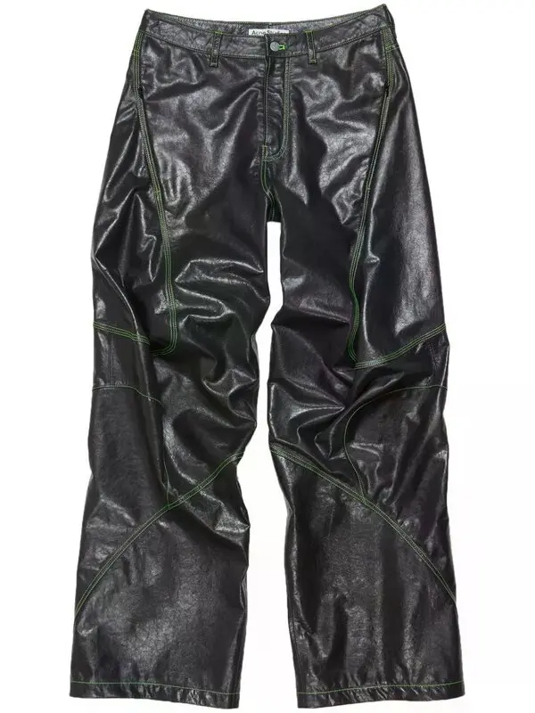 Acne Studios Logo-embroidered Leather Trousers