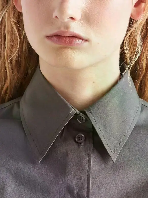 Prada Long-sleeve Poplin Jumpsuit