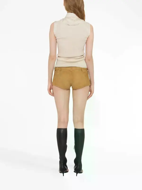 Miu Miu Belted Suede Shorts