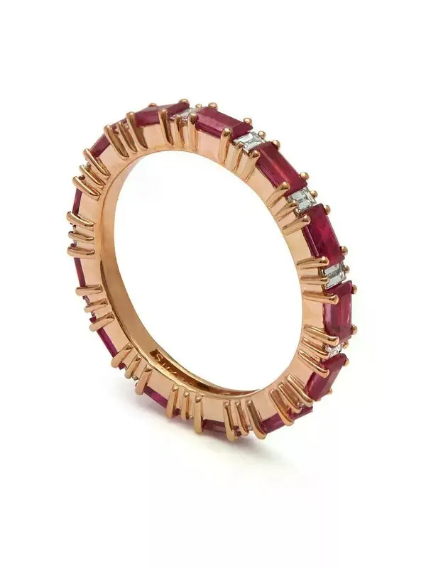 SUZANNE KALAN 18kt Rose Gold Ruby Eternity Ring