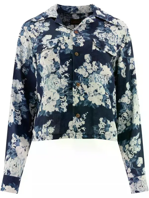 Kapital Champetre Discharge Shirt - Blue