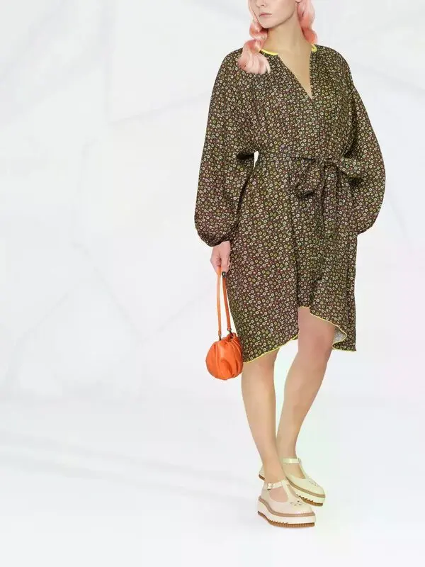 SIEDRES Belted Floral-print Dress
