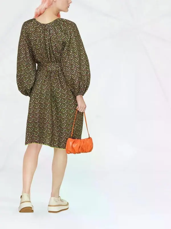 SIEDRES Belted Floral-print Dress