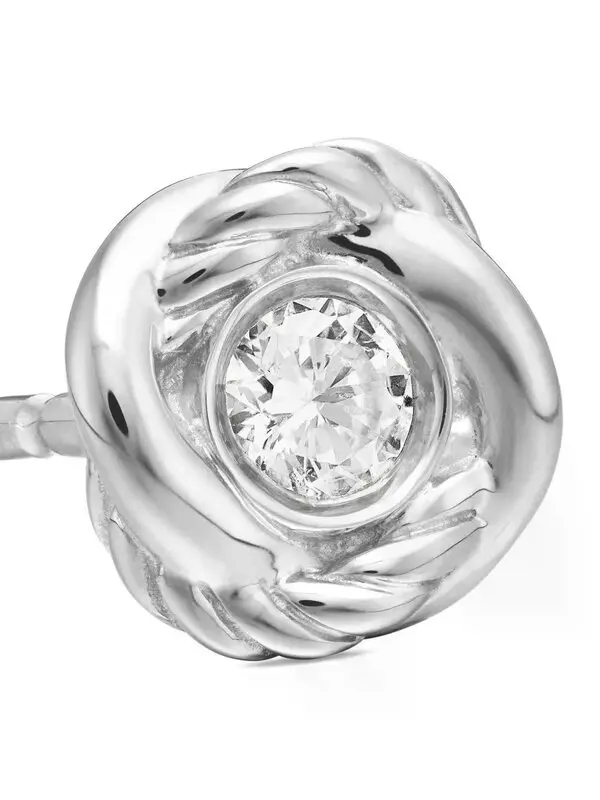 David Yurman 18kt White Gold Infinity Diamond Stud Earrings