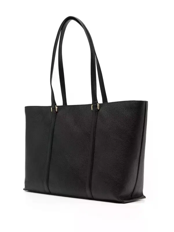 Michael Kors Leather Tote Bag With Logo Charm