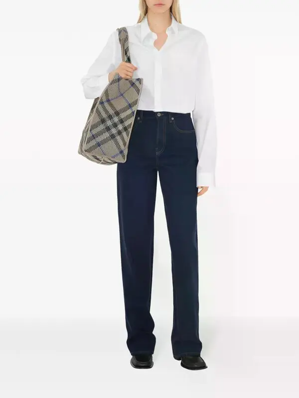 Burberry Check Knitted Tote Bag