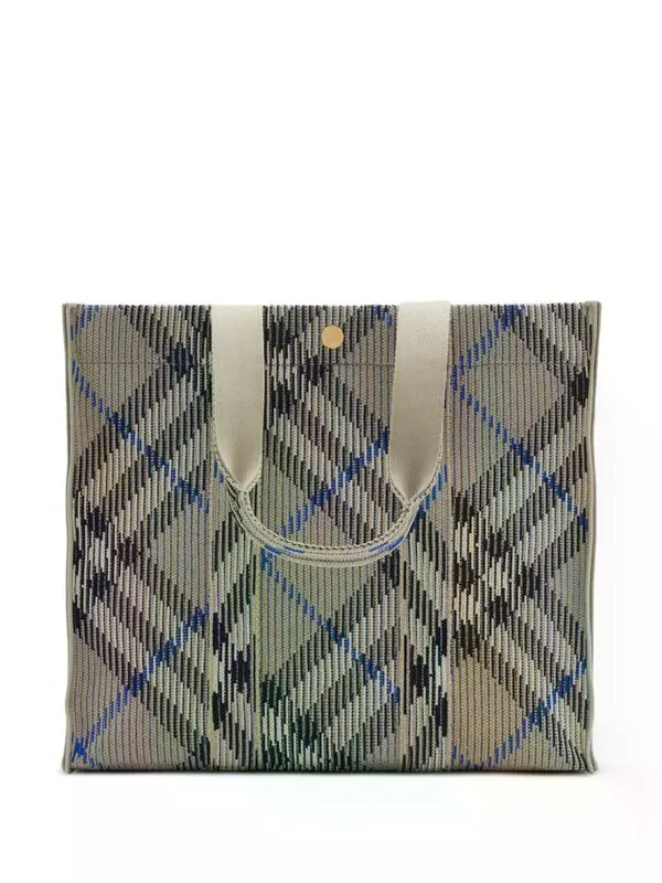 Burberry Check Knitted Tote Bag