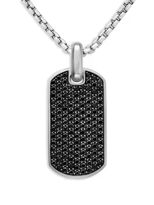 David Yurman Sterling Chevron Diamond Tag - Silver