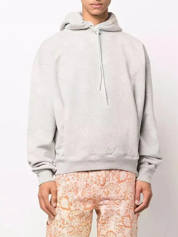 Martine Rose Monogram-print Pullover Hoodie