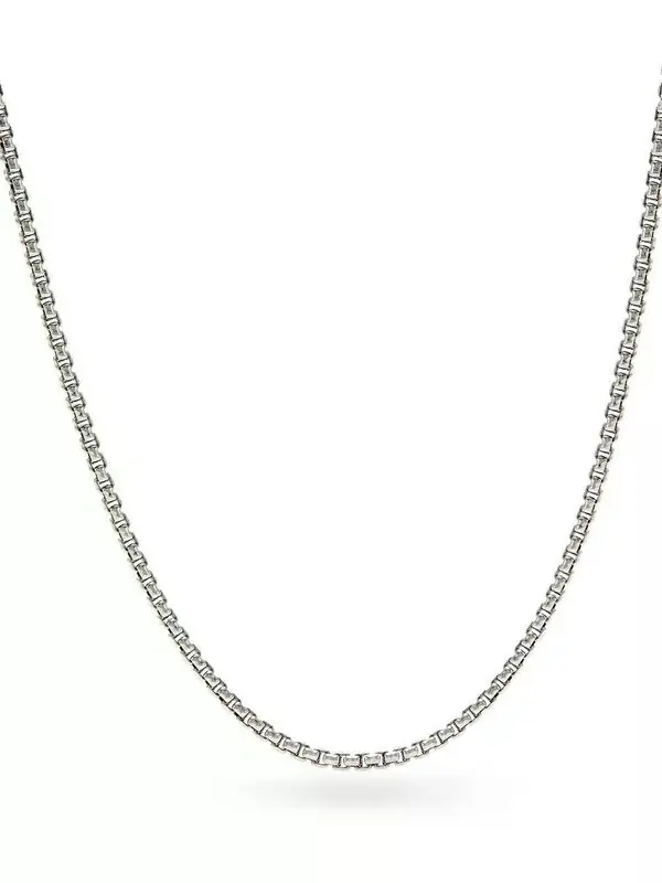 David Yurman 14kt Yellow Gold And Sterling Box Chain Necklace - Silver