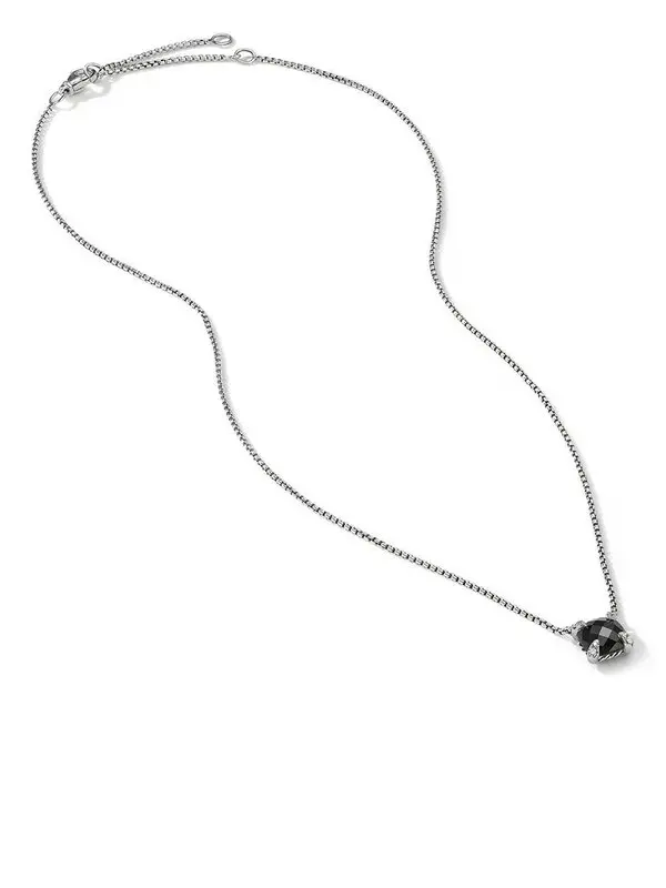 David Yurman Sterling Silver Petite Chatelaine Onyx And Diamond Necklace - Black