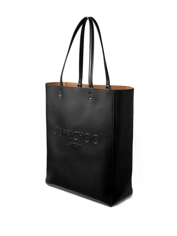 JIMMY CHOO Debossed-logo Leather Tote Bag