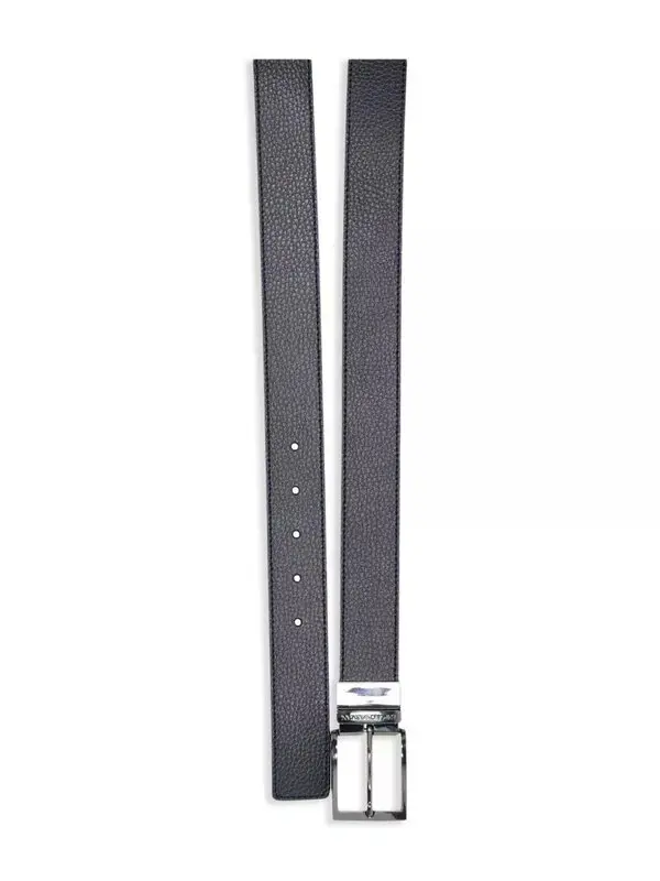 Emporio Armani Leather Belt With Buckle Fastening - Black