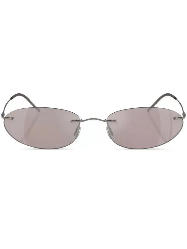 Giorgio Armani Rimless Oval-frame Sunglasses - Silver