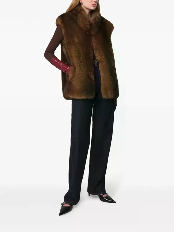 Apparis Laila Faux-fur Vest - Brown