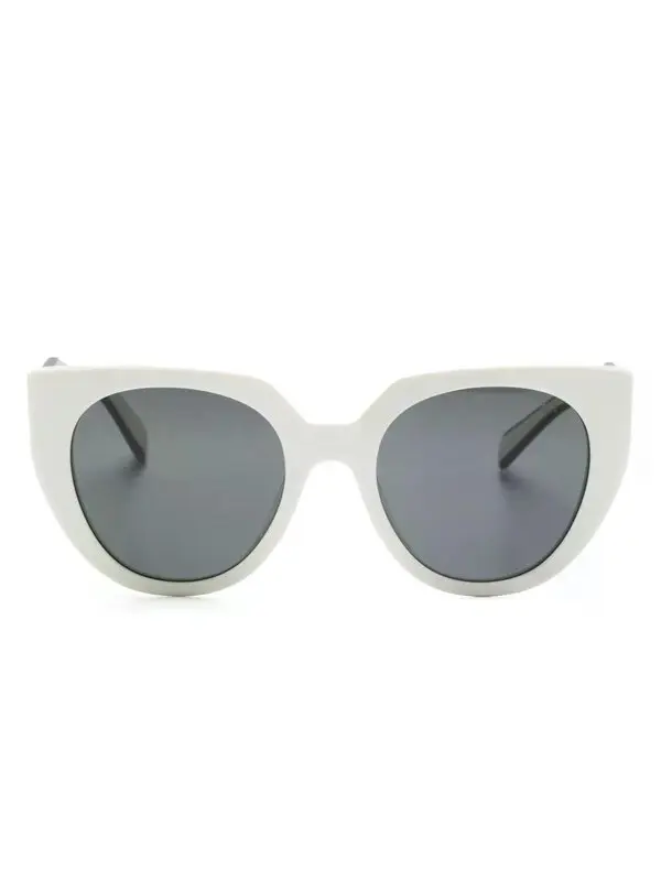 Prada Logo-lettering Cat-eye Frame Sunglasses - White