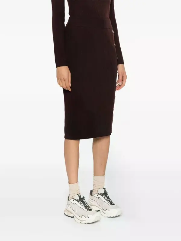 Pinko Ribbed-knit Midi Skirt