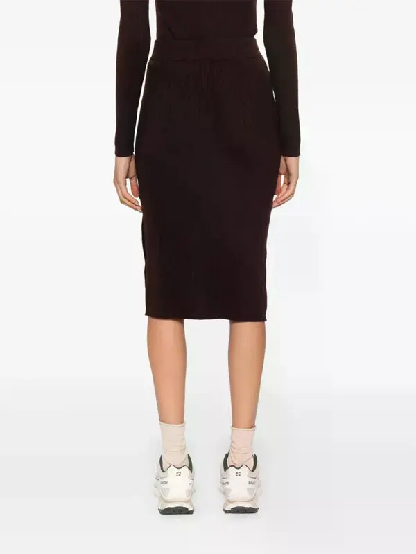 Pinko Ribbed-knit Midi Skirt