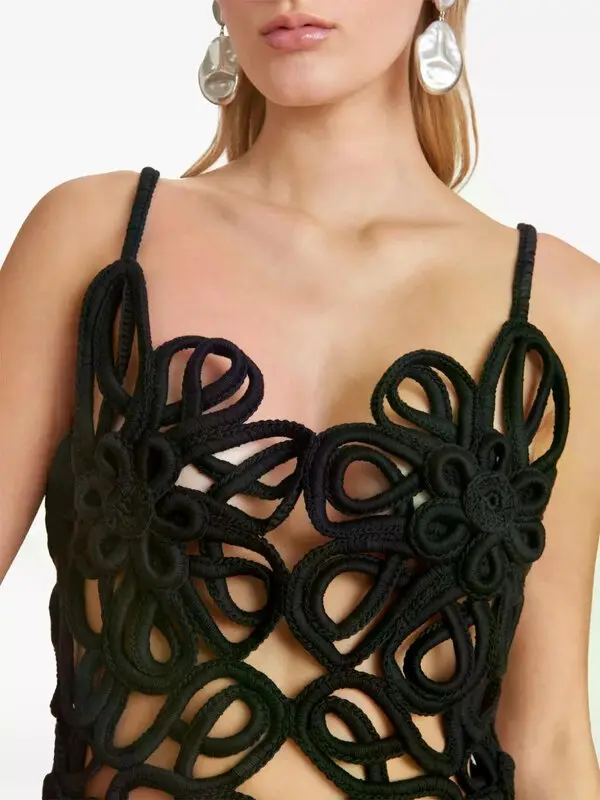Cult Gaia Nalda Crochet A-line Dress - Black
