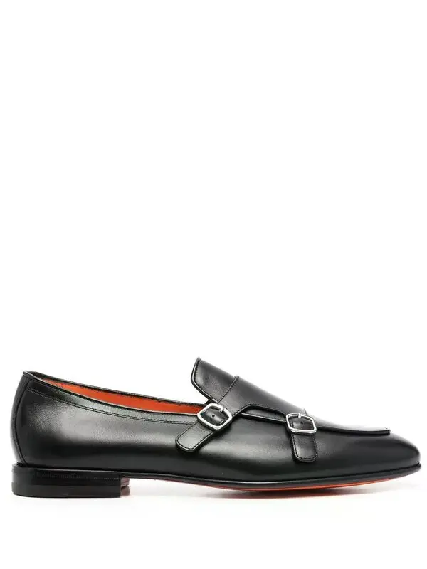 Santoni Leather Monk Shoes