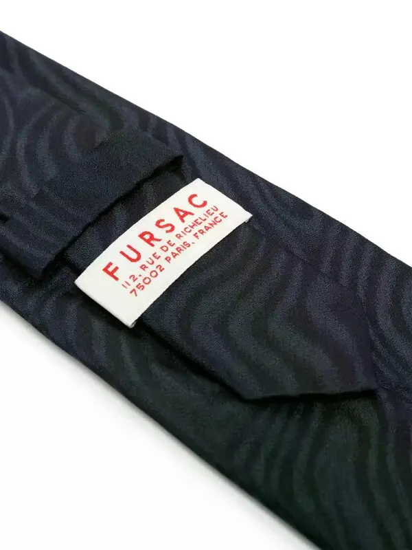 FURSAC Patterned-jacquard Silk Tie - Blue
