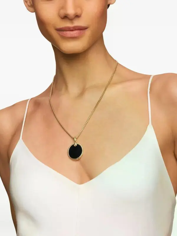 David Yurman 18kt Yellow Gold Dy Elements Disc Pendant
