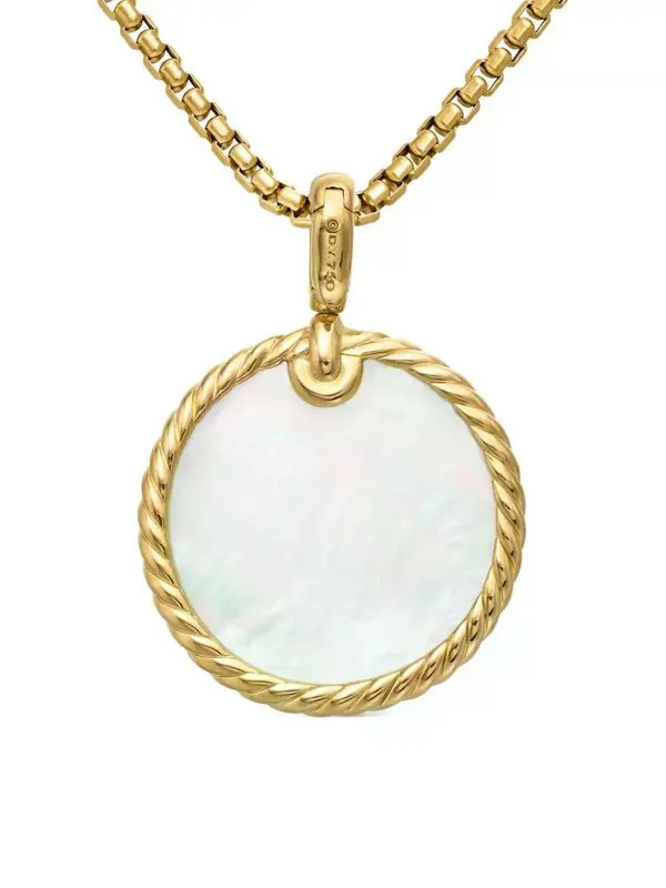David Yurman 18kt Yellow Gold Dy Elements Disc Pendant