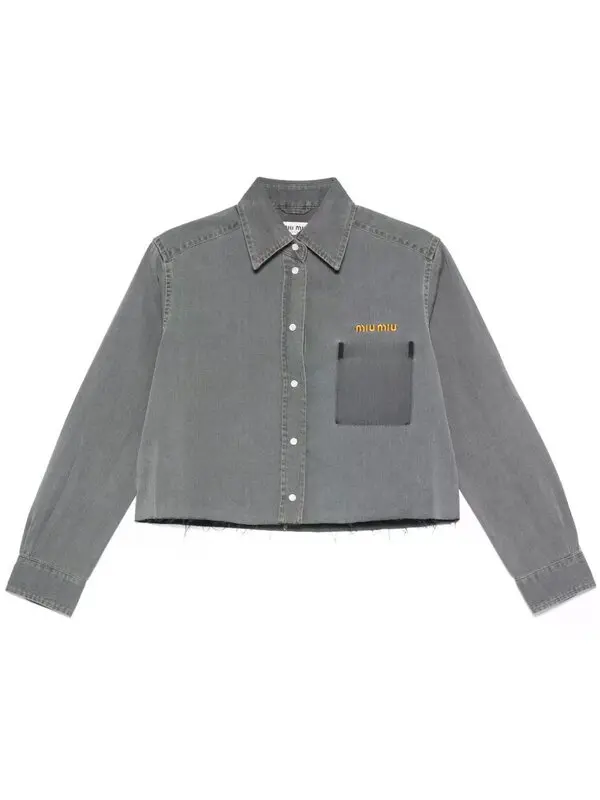 Miu Miu Cropped Chambray Shirt