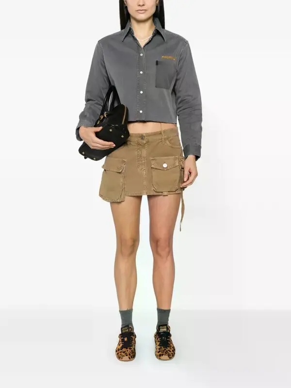 Miu Miu Cropped Chambray Shirt