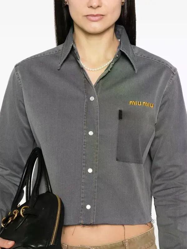 Miu Miu Cropped Chambray Shirt
