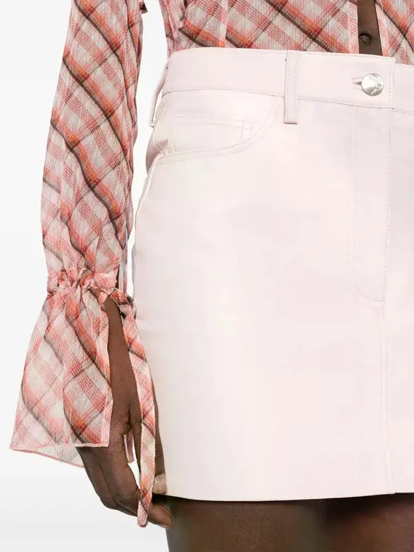Remain Birger Christensen Leather Mini Skirt - Pink