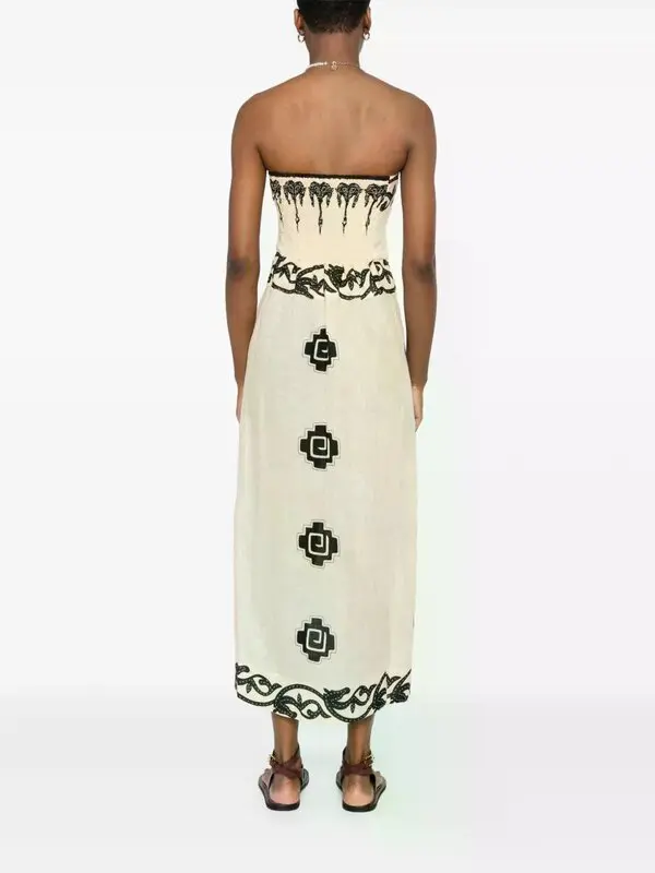 Johanna Ortiz Ancient Printed Strapless Midi Dress