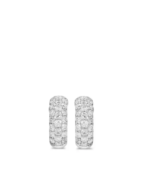 David Yurman Dy Mercer Micro Diamond Hoop Earrings - Silver