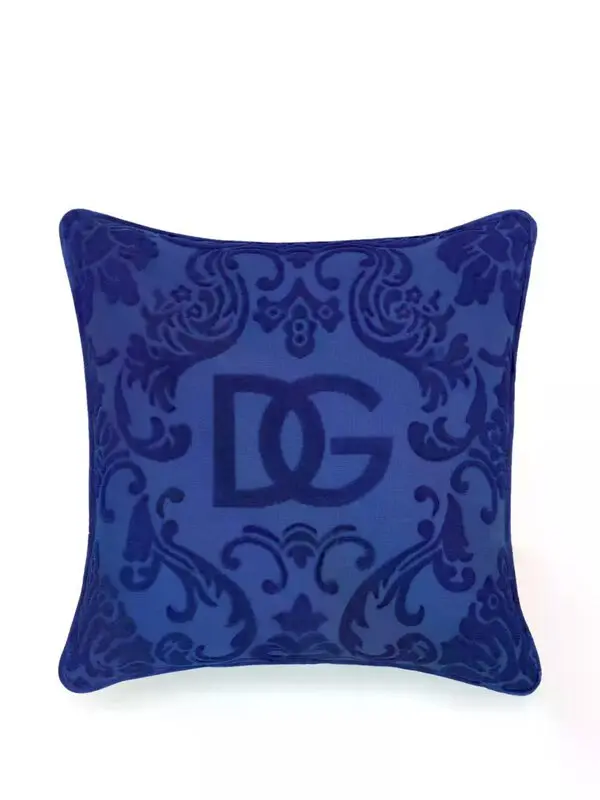 Dolce & Gabbana Logo-embroidered Cushion - Blue
