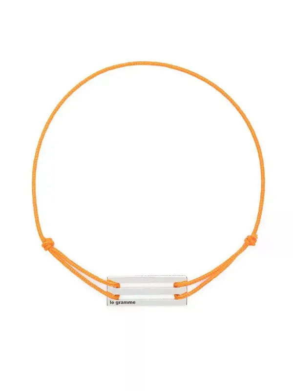 Le Gramme 2.5g Sterling Silver Cord Bracelet - Orange