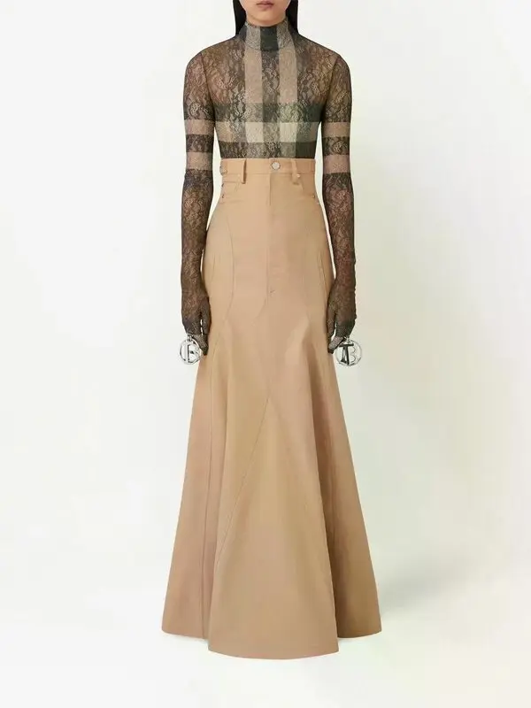Burberry Gabardine Cotton Full Skirt