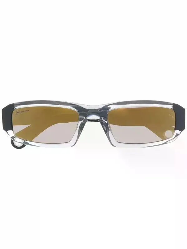 Jacquemus Saltu Rectangle-frame Sunglasses - Black